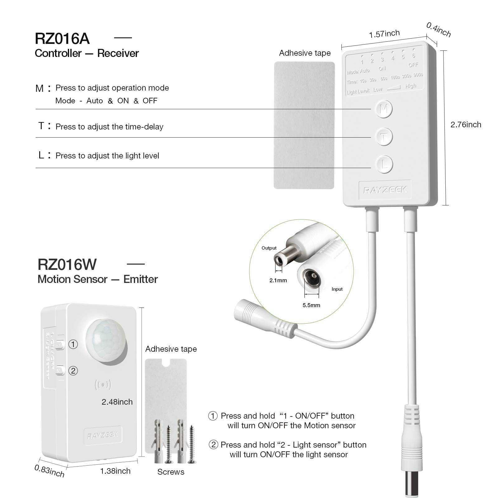 Motion Sensor Switch Kit RZ016 - Rayzeek